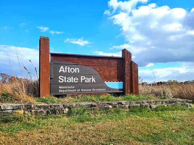 The welcome sign to your new favorite escape, just a short drive from the Cities but worlds away.