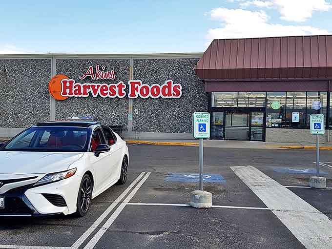 Akins Harvest Foods proves that small-town grocery shopping doesn't require fluorescent football fields &ndash; just well-stocked shelves and cashiers who remember how you take your coffee.