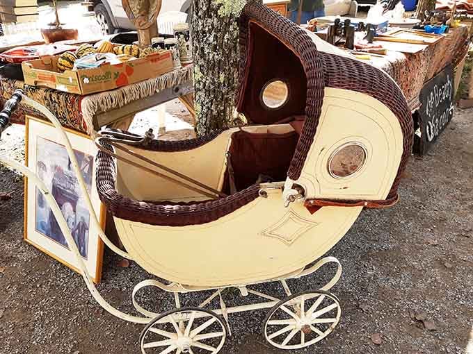 This vintage baby carriage isn't just transportation—it's a time machine to an era when strollers didn't need cup holders or smartphone docks.