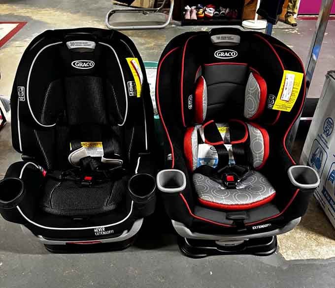Safety meets savings! Gently used car seats that have protected precious cargo now ready for their next family adventure.