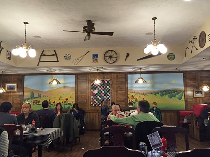 Real people enjoying real food in a real diner, which is becoming rarer than a parking spot here on Sunday.
