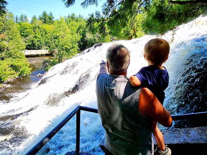 Up close and personal with the cascading power, feeling the mist and hearing nature's constant symphony.