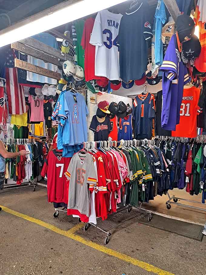 Sports jerseys representing every team imaginable, because fan loyalty shouldn't require taking out a second mortgage on your house.