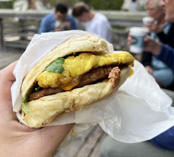 This breakfast sandwich on a croissant proves that sometimes the best ideas come from combining two cultures' cuisines.