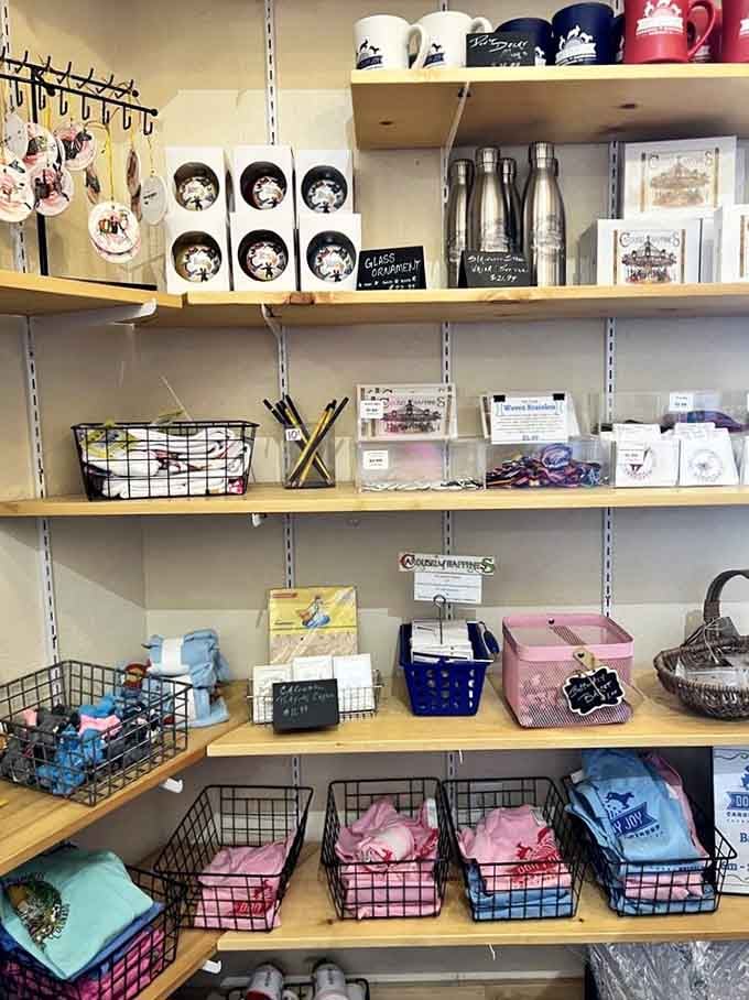 Shelves stocked with carousel merchandise let you take home a piece of Nederland's most whimsical treasure permanently.