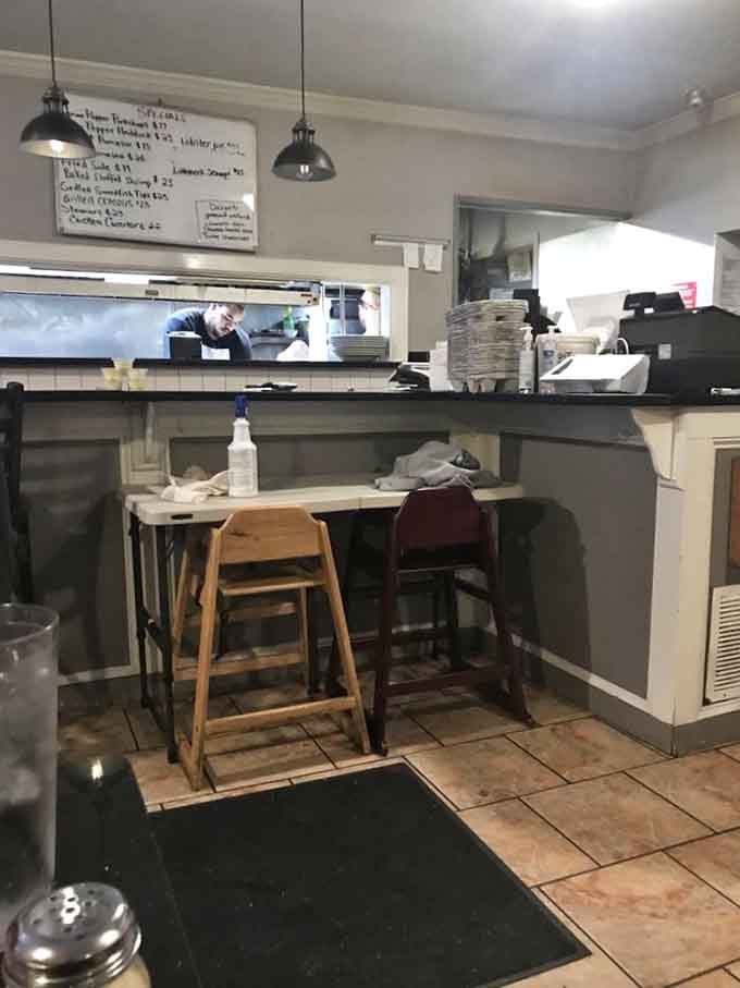 The kitchen counter offers front-row seats to watch the magic happen in this hardworking Gloucester establishment.