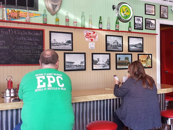 Real people enjoying real food in a real diner, exactly how it should be.