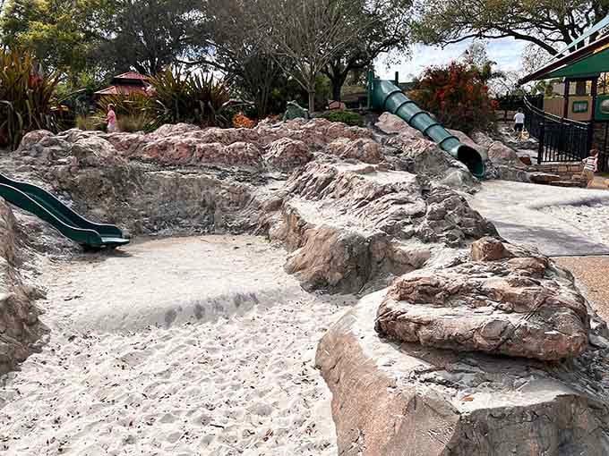 Fossil Beach transforms ordinary sand play into prehistoric adventures where every kid becomes a budding paleontologist overnight.