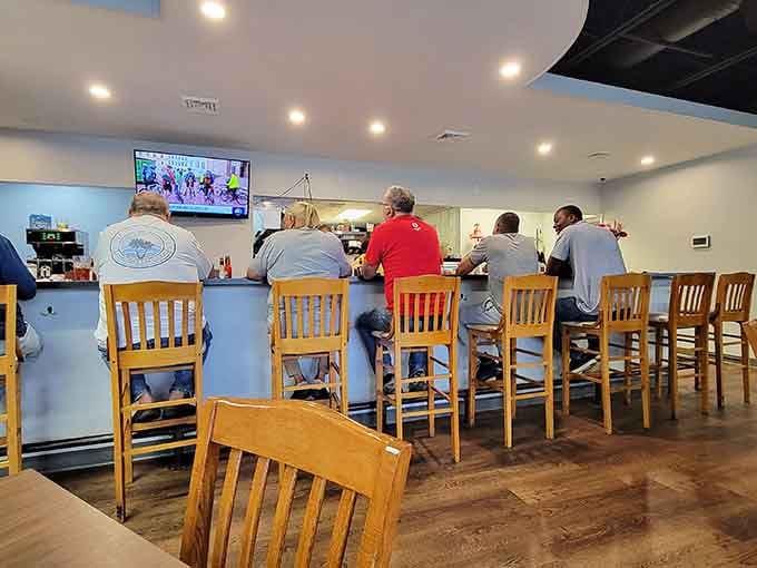 The counter seating &ndash; where solo diners become part of the community and regulars exchange news between bites of breakfast perfection.