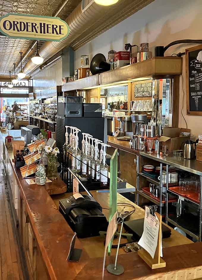 An "Order Here" sign that's seen more breakfast orders than most restaurants serve in a lifetime.