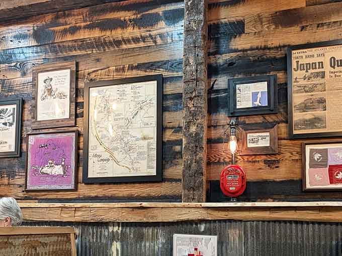 Local memorabilia and framed maps give this place character that chain restaurants spend millions trying to replicate unsuccessfully.
