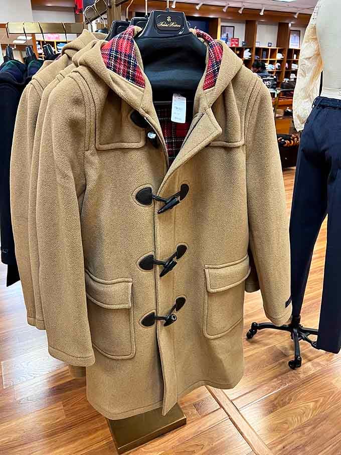 This classic duffle coat with toggle closures whispers, "Yes, I vacation in places where people still use the word 'autumn.'"