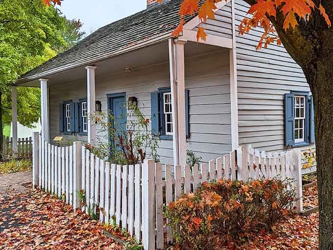 Classic colonial architecture with shutters and symmetry that Instagram filters could never adequately capture or improve.