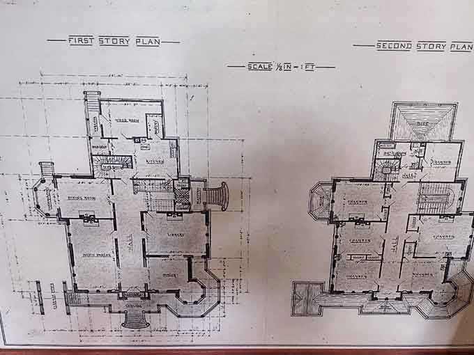 Original floor plans reveal the mansion's layout, proving Victorians needed separate rooms for activities we now do on our phones.