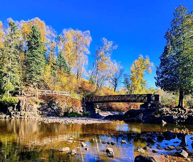 This footbridge offers front-row seats to the river's greatest hits, no ticket required for the show.