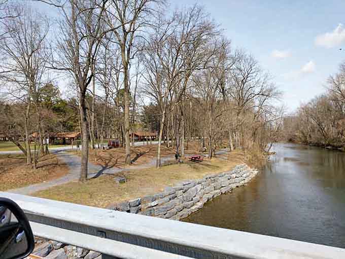 The peaceful riverside park offers a perfect spot to decompress after your underground adventure and enjoy some fresh air.