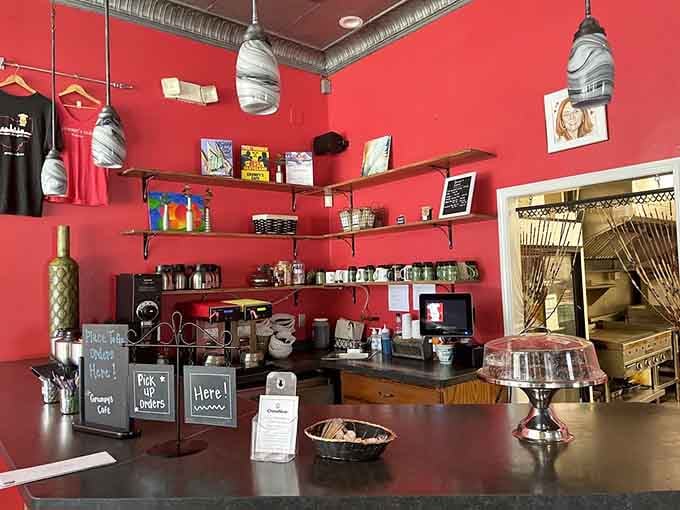 The counter area where breakfast magic happens and coffee flows like a life-giving elixir of morning happiness.
