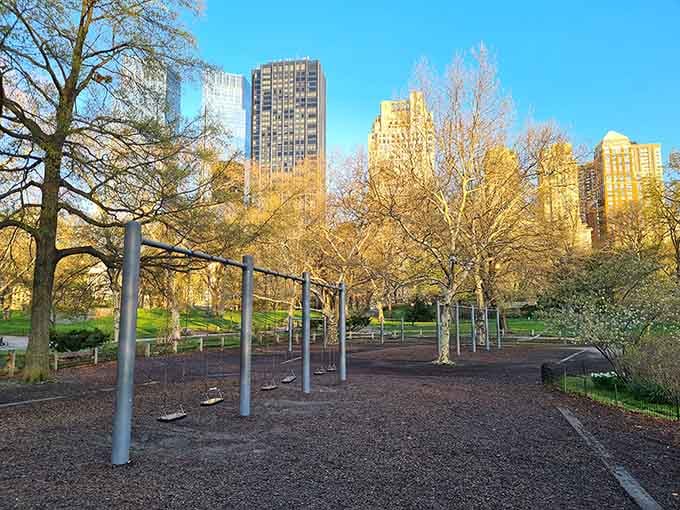 Swings remain timeless playground favorites, offering simple joy that never gets old no matter how many times you go.