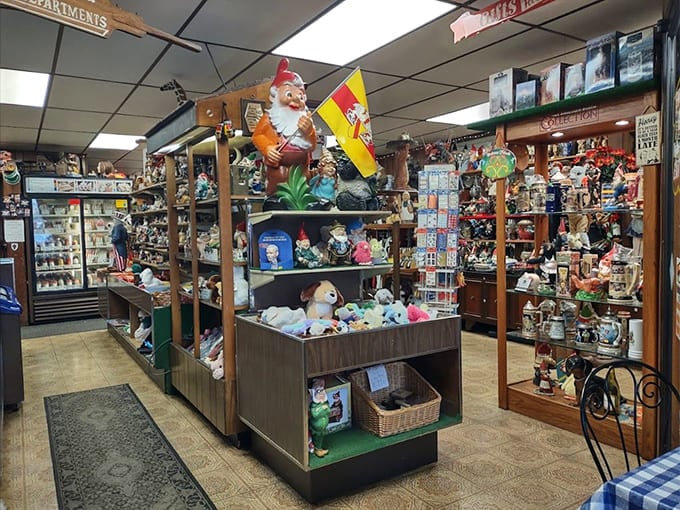 More gnomes, more German goods, more reasons to wonder if you've accidentally wandered into a fairy tale.