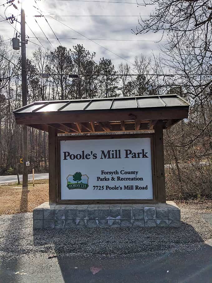 Welcome to Poole's Mill Park, where Forsyth County has preserved a slice of history for everyone to enjoy completely free.