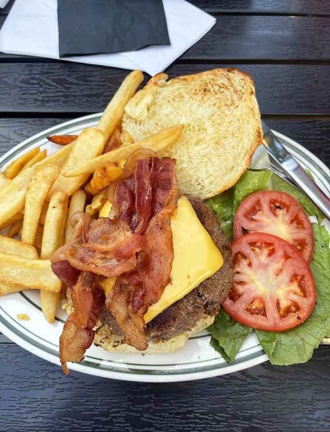 Bacon cheeseburger perfection that makes you understand why diners conquered America.