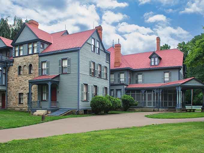 Multiple architectural styles blend seamlessly here, creating a home that's both imposing and surprisingly welcoming to explore.