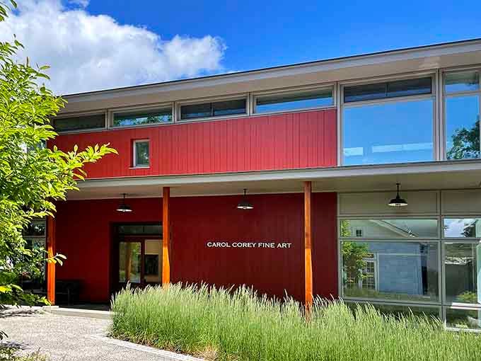 Modern gallery space with clean lines that lets the artwork do all the talking it needs.