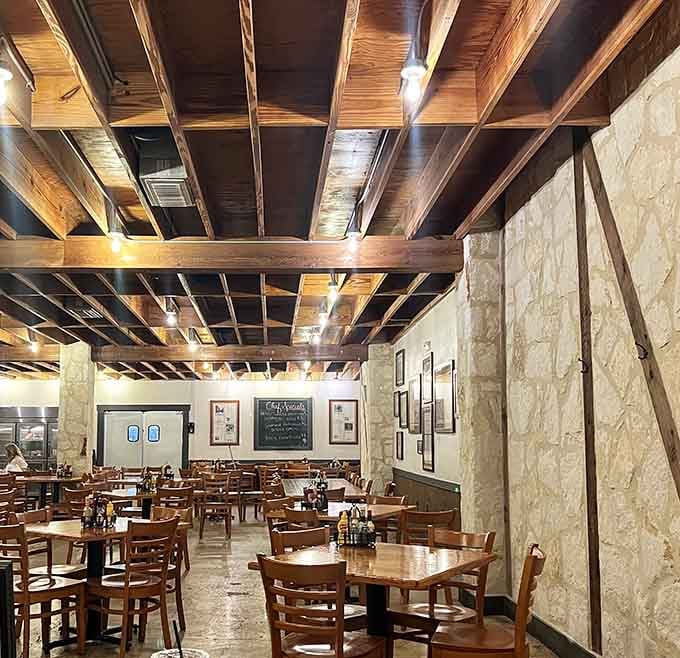 The dining room offers plenty of elbow room for serious eaters who need space to properly appreciate their oversized schnitzels.