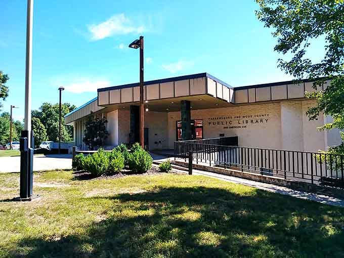Knowledge seekers find their haven at the Parkersburg & Wood County Public Library. This mid-century building houses adventures waiting between covers and community connections.
