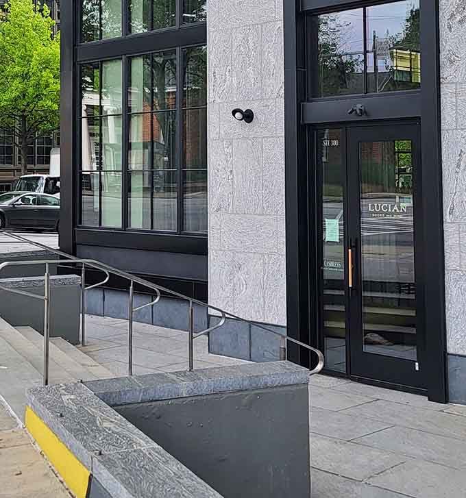 The entrance beckons like the opening chapter of your favorite novel, promising adventure and possibly some carbs inside.