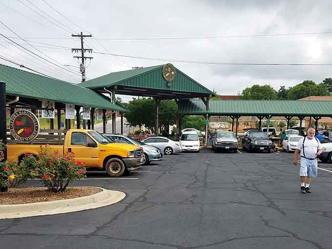 The Martinsville Farmers Market pavilion shelters local bounty and community connections. Where shopping bags fill up almost as quickly as conversation.