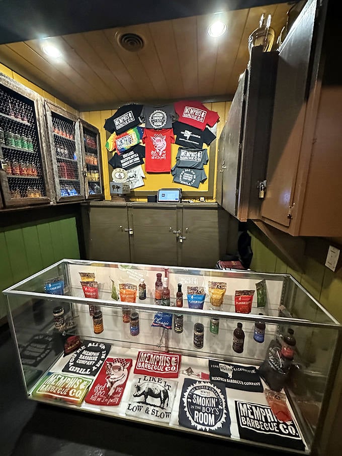 Barbecue pride on full display. From sauces to seasonings to branded apparel&mdash;take home a taste of Memphis Barbecue Company when your stomach can hold no more.