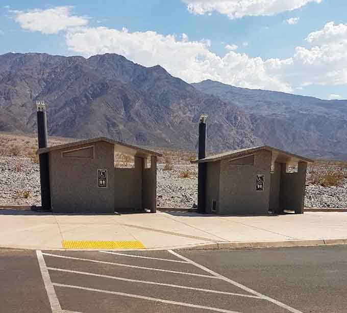 Even Death Valley provides modern conveniences, because nature calls even when you're exploring one of Earth's most extreme environments.