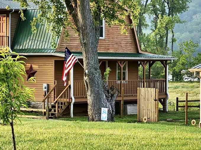 This peaceful farmhouse accommodation lets you experience country living without actually having to milk anything before breakfast or after.