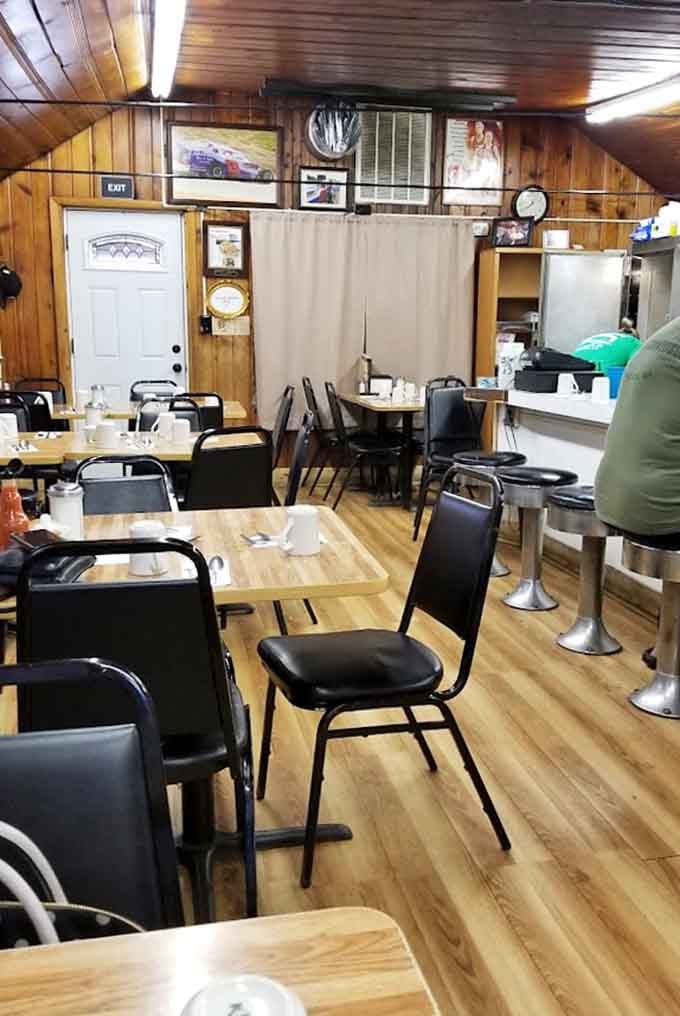 Classic diner counter seating where you can watch the magic happen and contemplate your life choices in real time.