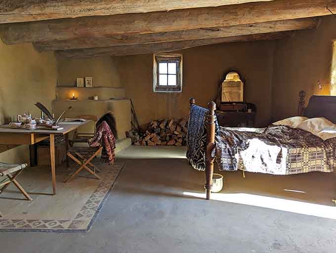 Period-furnished sleeping quarters reveal the reality of 1840s accommodations, where personal space was a luxury nobody could afford to expect.