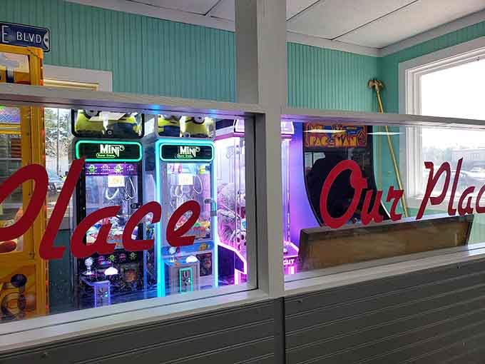 Classic arcade games waiting to entertain the kids while you finish that last cup of coffee in peaceful bliss.