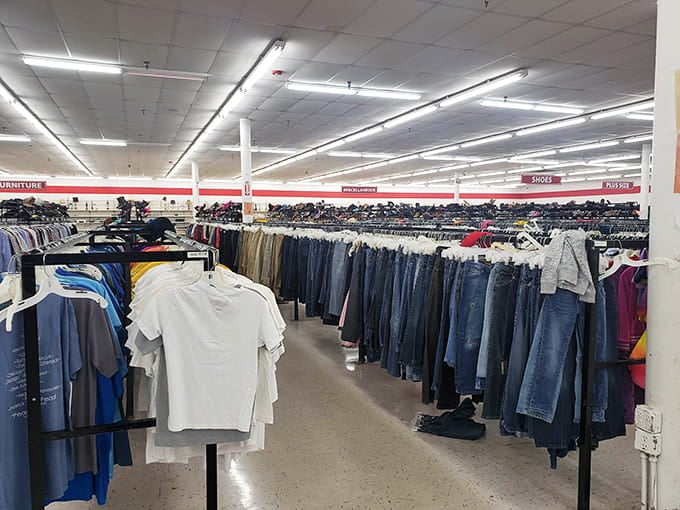 The sheer scale of this operation makes regular thrift stores look like closet cleanouts by comparison.