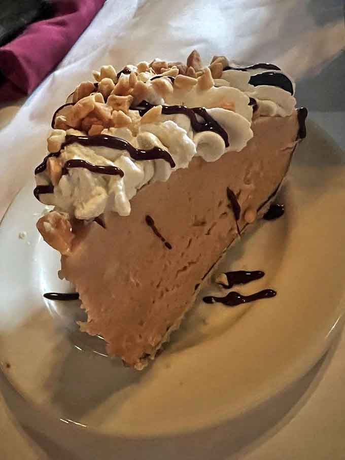 This isn't just peanut butter pie&mdash;it's what clouds must taste like if they were made of silky peanut butter mousse topped with whipped cream and chocolate drizzle.