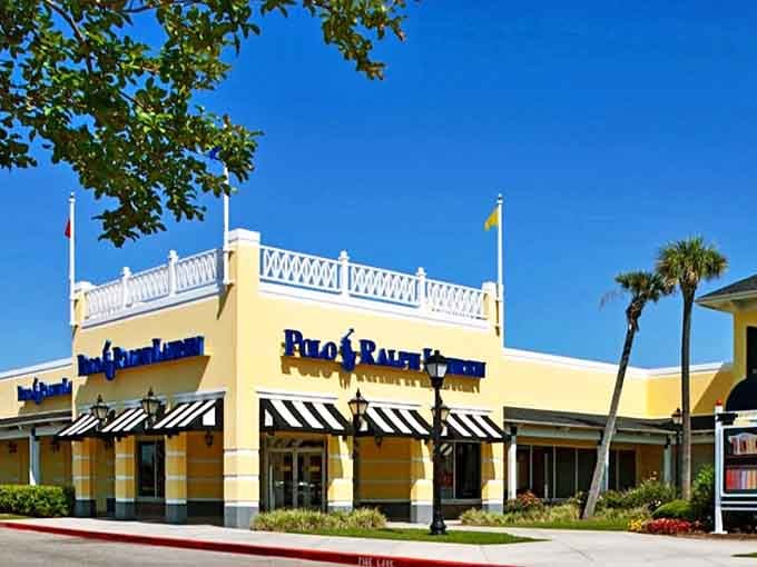 Polo Ralph Lauren's corner position commands attention like its namesake sport. The striped awnings salute with military precision, acknowledging your excellent taste.