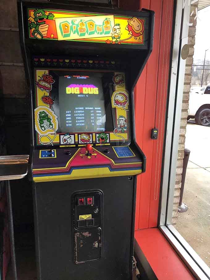 Dig Dug waits patiently to remind you that inflating underground monsters was somehow acceptable entertainment in 1982.