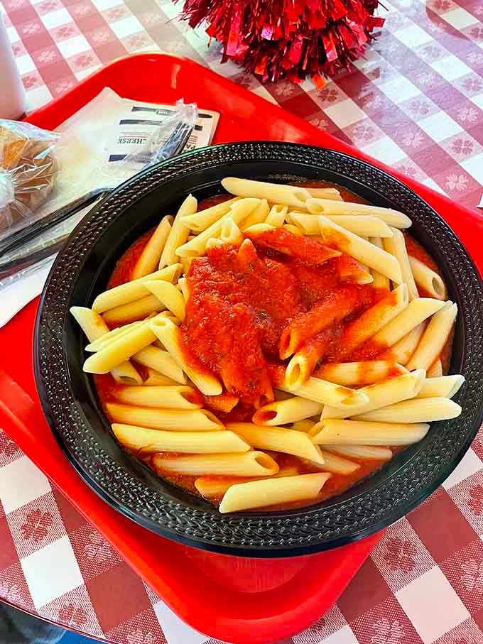 Simple pasta done right&mdash;rigatoni with marinara that would make any Italian grandmother nod in approval. No foodie buzzwords required, just honest flavor.