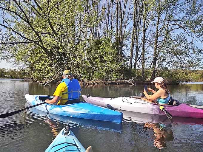 Gliding along Mill Creek's gentle waters, kayakers discover Ripley's natural side. Who needs Netflix when you've got this kind of serenity just minutes from downtown?