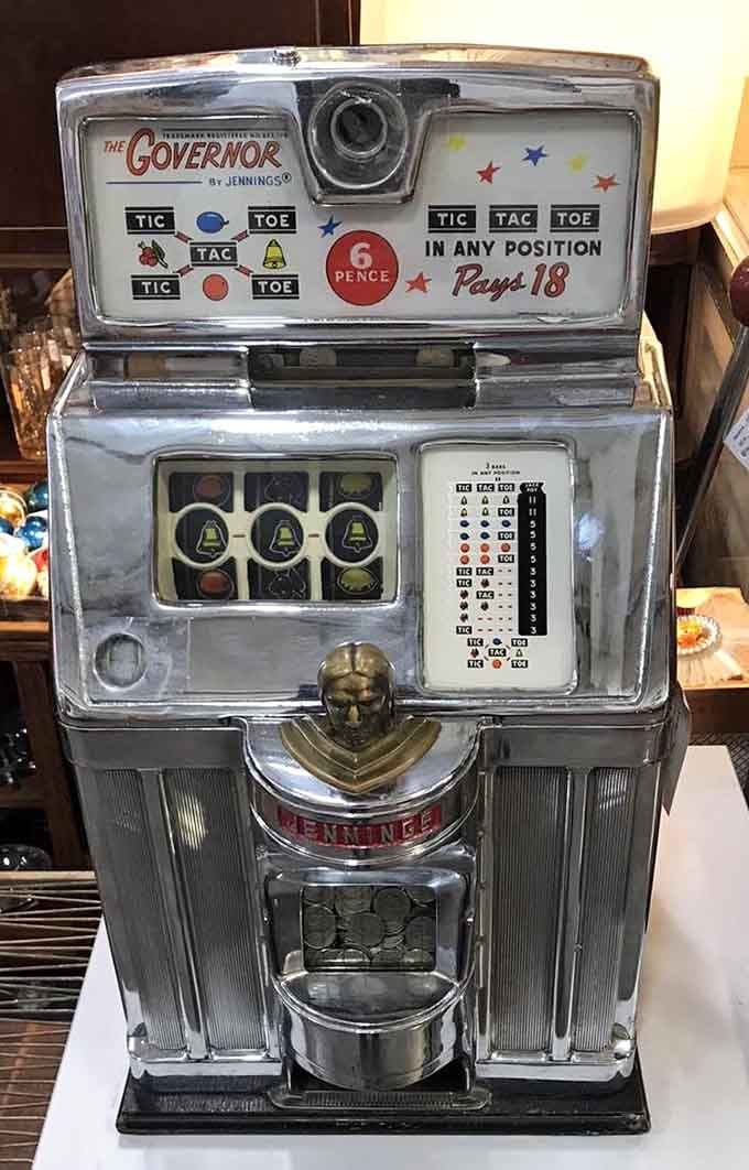 "The Governor" slot machine promises nostalgic thrills without depleting your retirement fund—unlike its modern Vegas descendants.
