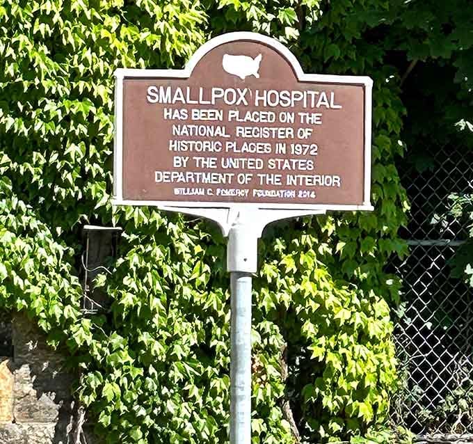 This simple marker announces a National Historic Place, which is bureaucracy's way of saying "pay attention here."