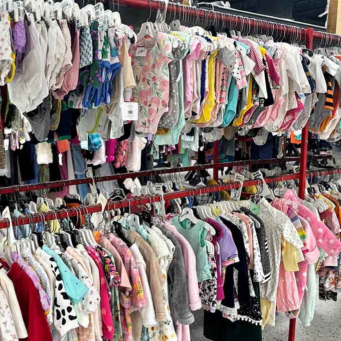 Tiny clothes in every color imaginable, because kids grow faster than you can say "I just bought that."