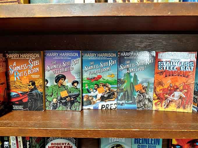 The Stainless Steel Rat series lined up like old friends waiting for their next adventure with you.