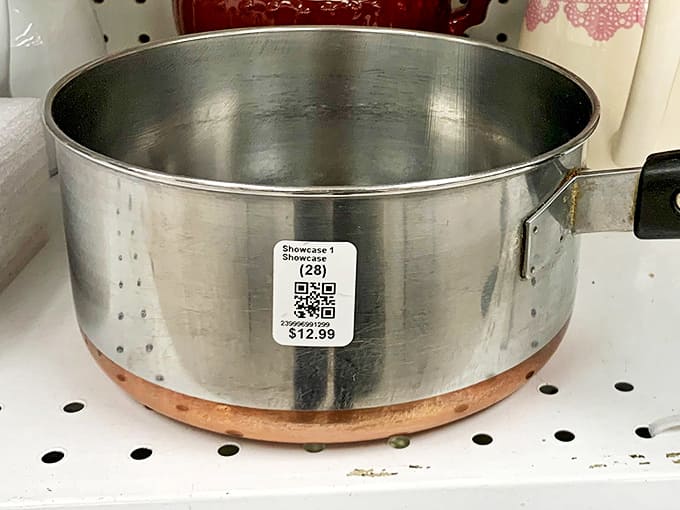 Copper-bottomed treasure at a fraction of retail price. Some lucky home chef is about to score the saucepan of their dreams.