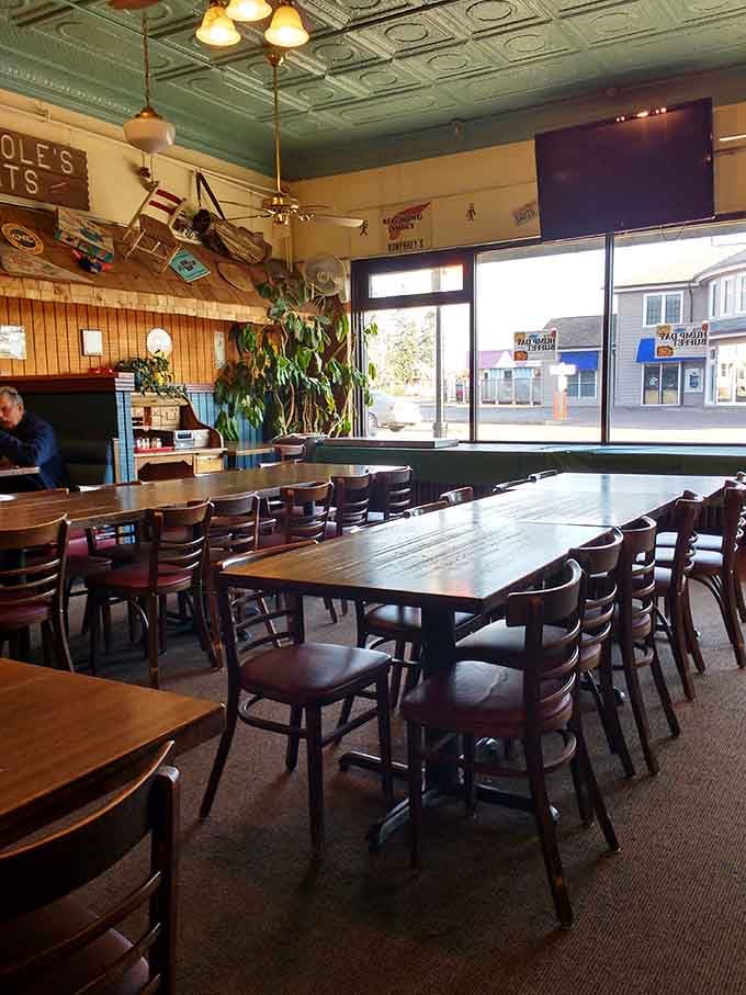 Large tables perfect for families, friends, or anyone who believes pizza tastes better when shared.