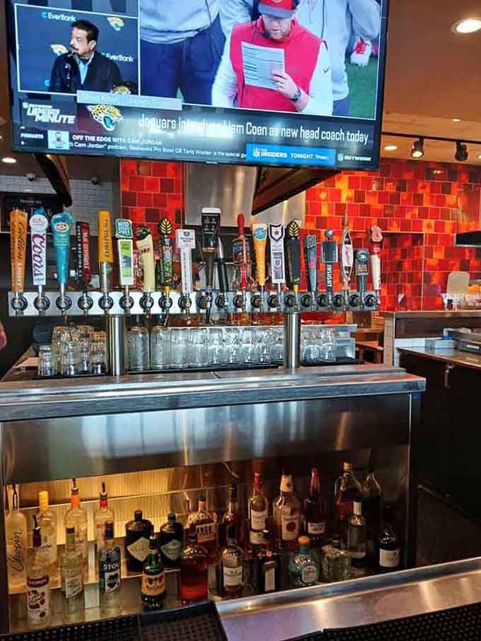That impressive tap selection behind the bar means your beverage options extend well beyond just coffee and juice.